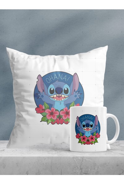 Stich Baskılı Yastık Kupa Set Stich Baskılı Yastık Kupa Set