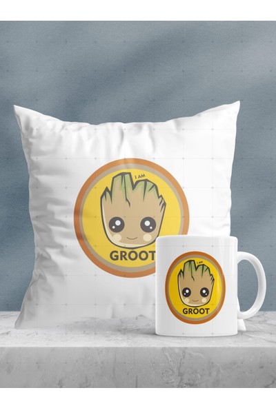 Groot Baskılı Yastık Kupa Set Groot Baskılı Yastık Kupa Set