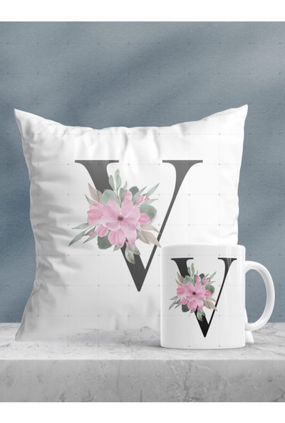 Tropikal V Baskılı Yastık Kupa Set Tropikal V Baskılı Yastık Kupa Set