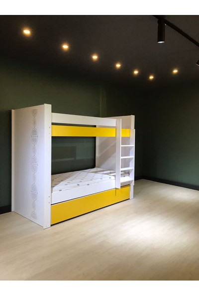 Bubu Home Sultan Ranza Yavrulu 3 Kişilik Altlıklı Sarı Ranza Bubu Home Sultan Ranza Yavrulu 3 Kişilik Altlıklı Sarı Ranza