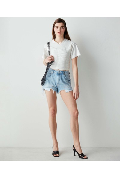 İpekyol Eskitme Jean Şort