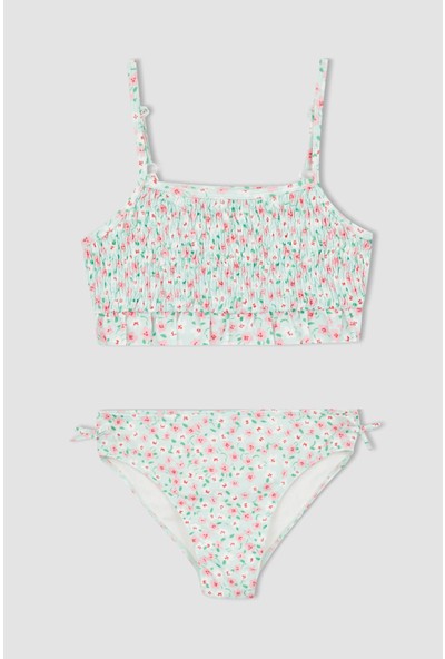 DeFacto Kız Çocuk Desenli Esnek Bikini Takımı W7332A622SM