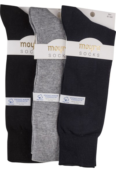 3 Çift Penye Düz Erkek Soket Çorap