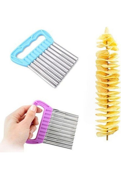 Pratik Cips Chopper Şekilli Sebze Meyve ve Gıda Dilimleyici Pratik Cips Chopper Şekilli Sebze Meyve ve Gıda Dilimleyici