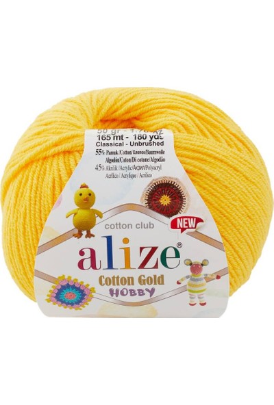 Alize Cotton Gold Hobby New Koyu Sarı 216 Alize Cotton Gold Hobby New Koyu Sarı 216
