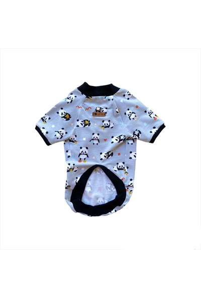 Luli Pet Gri Panda Kedi Köpek T-Shirt Luli Pet Gri Panda Kedi Köpek T-Shirt