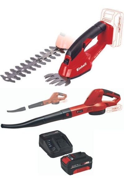 Einhell Ge-Cg 18'li Akülü Çim ve Çalı Makası Ge-Cl 18/1 Akülü Yaprak Üfleme 1x4.0AH Bahçe Seti Einhell Ge-Cg 18'li Akülü Çim ve Çalı Makası Ge-Cl 18/1 Akülü Yaprak Üfleme 1x4.0AH Bahçe Seti