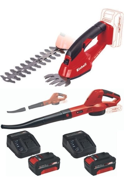 Einhell Ge-Cg 18'li Akülü Çim ve Çalı Makası Ge-Cl 18/1 Akülü Yaprak Üfleme 2x4.0AH Bahçe Seti Einhell Ge-Cg 18'li Akülü Çim ve Çalı Makası Ge-Cl 18/1 Akülü Yaprak Üfleme 2x4.0AH Bahçe Seti