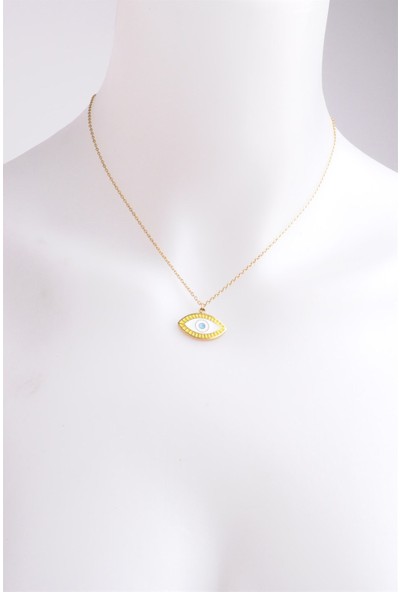 PIERPARIS Çelik Kolye Gold Kirstal Taşli Ozel Tasarim PIERPARIS Çelik Kolye Gold Kirstal Taşli Ozel Tasarim