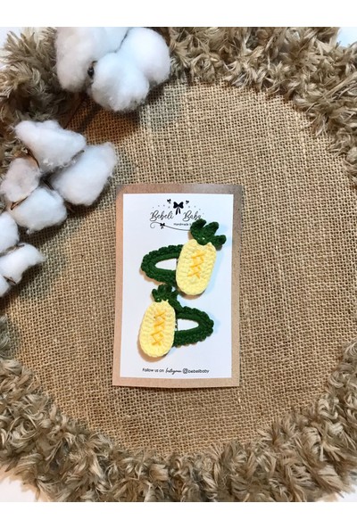 Örgü Elişi Ananas 2 Li Çıtçıtlı Toka