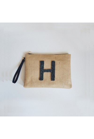H Harf Işlemeli Portföy Çanta