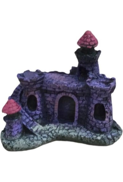 Oripet Akvaryum Dekoru Mor Şato 11X11 cm