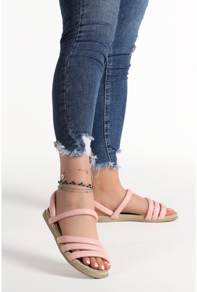 Woggo C280 Üç Bant Günlük Kadın Sandalet Terlik