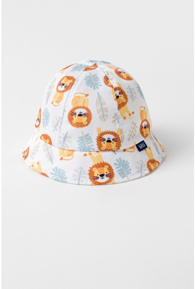 Kitti Erkek Bebek Aslan Desenli Şapka