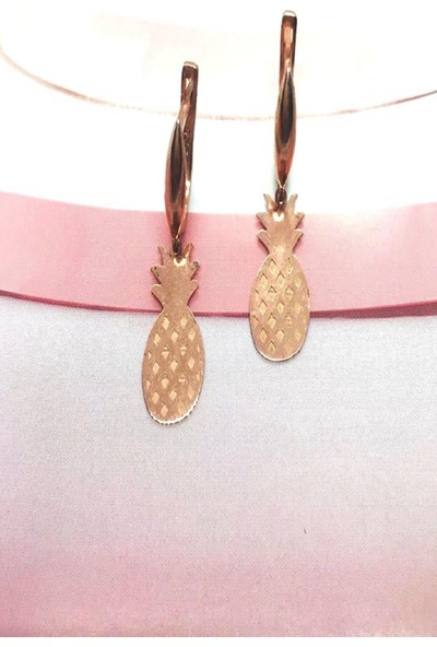 Nisa 925 Ayar Gümüş Ananas Küpe