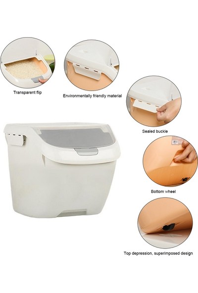 Xinh Gri 10 kg Pirinç Tahıl Saklama Kutusu (Yurt Dışından) Xinh Gri 10 kg Pirinç Tahıl Saklama Kutusu (Yurt Dışından)