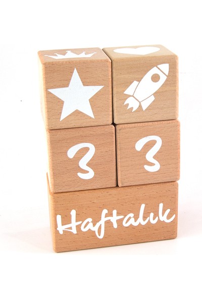 Eva Anne Bebek Ahşap Çekim ve Dekor Anı Küpleri 5'li Türkçe