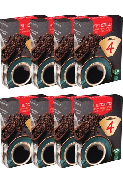 Filterco Filtre Kahve Kağıdı 4 Numara 100'LÜ 8 Paket Filterco Filtre Kahve Kağıdı 4 Numara 100'LÜ 8 Paket