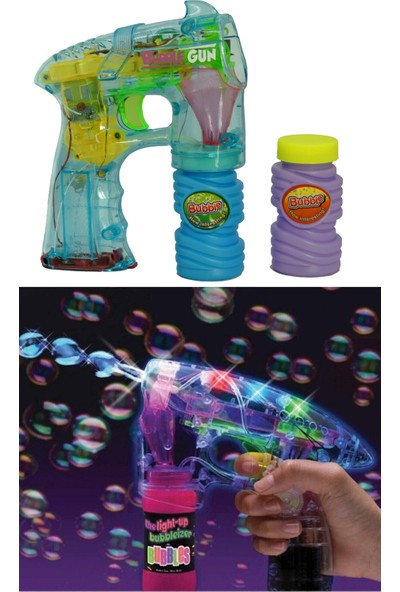 Köpük Baloncuk Tabancası Sesli Işıklı Balon Yapan Oyuncak Tabanca