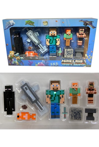 Minecraft Büyük Boy Sesli Işıklı Figür ve Diğer Karakterler Seti Minecraft Büyük Boy Sesli Işıklı Figür ve Diğer Karakterler Seti