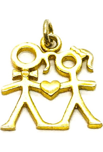 Nisa 925 Ayar Gümüş Çöp Adam Ile Çöp Kız Kolye Ucu