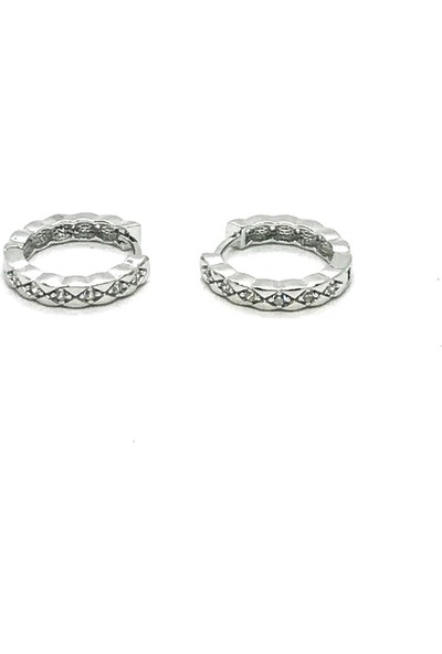 Nisa 925 Ayar Gümüş Zirkon Taşlı Halka Küpe