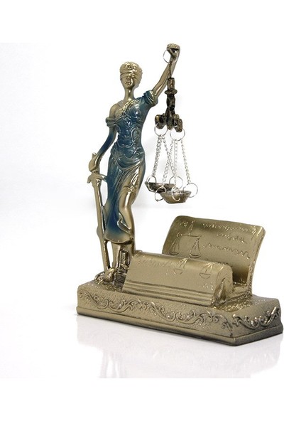 Best Hediye Adalet Heykeli Kartvizitlikli Polyester
