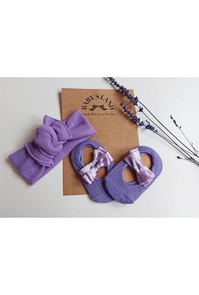 Lila Ribanna Bandana Babet Çorap2 Li Set