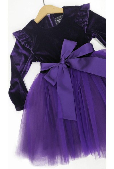 Sumeyye's Kız Çocuk Abiye Mor Kadife/tütü - 561