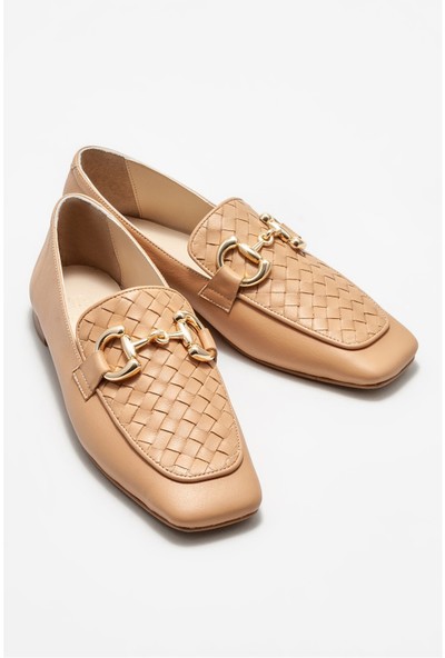 Elle Shoes Naturel Deri Kadın Günlük Ayakkabı