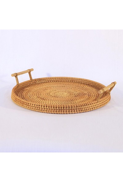 Akra El Yapımı Rattan Tepsi (40CM)