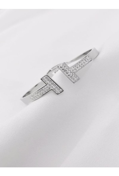 Saccuro Zirkon Taşlı Kelepçe Bileklik