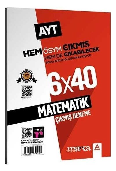 Marka Yayınları AYT 2022 Matematik ÖSYM Çıkmış ve Çıkabilecek Sorulardan Oluşturulmuş 6 Deneme Sınavı Tamamı Video Çözümlü Marka Yayınları AYT 2022 Matematik ÖSYM Çıkmış ve Çıkabilecek Sorulardan Oluşturulmuş 6 Deneme Sınavı Tamamı Video Çözümlü