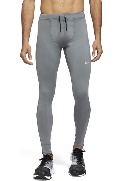 Nike Power Dri-Fit Challenger Tam Buhar Bariyeri Cepli Gri Erkek Tayt