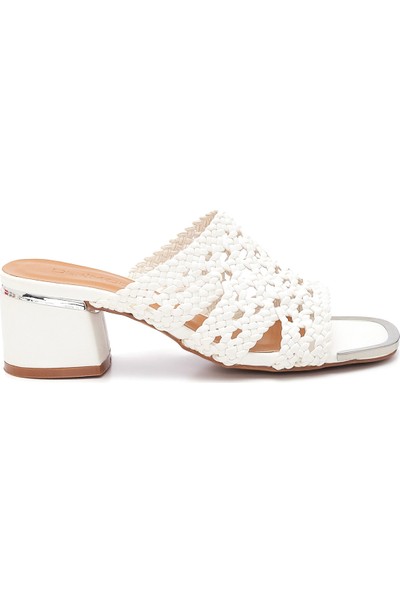 Derimod Kadın Örgülü Topuklu Terlik Derimod Kadın Örgülü Topuklu Terlik