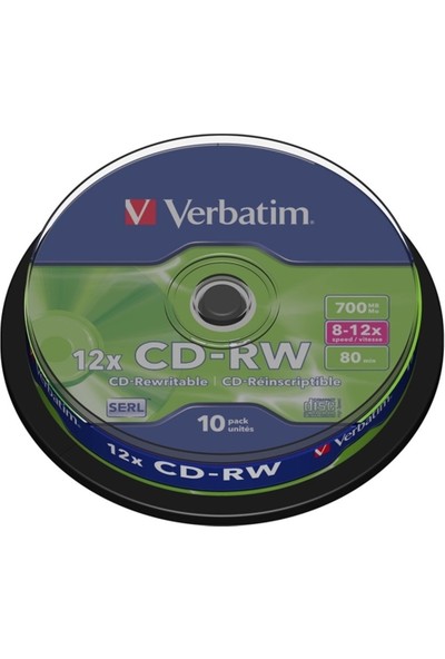 Verbatim Cd-Rw 12X 0.7 GB 80 10'lu Paket