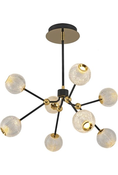 Özcan Aydınlatma 4139-8A Spıder 8 Li Avize Siyah