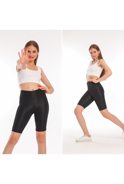 Hull Collection Disco Yüksek Bel Toparlayıcı Biker Şort Siyah