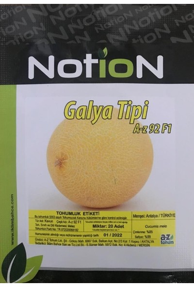 Karahasanoğlu Tarım Kavun Tohumu Hibrit A-Z-92 F1 Galia Tipi Kavun - 20 Adet