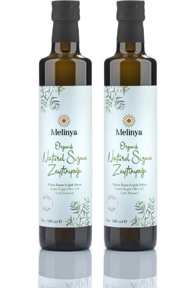 Melinya Organik Zeytinyağı Erken Hasat Soğuk Sıkım ( Soğuk Pres ) Gerçek Zeytinyağı Cam Şişe 500 ml x 2 Adet Melinya Organik Zeytinyağı Erken Hasat Soğuk Sıkım ( Soğuk Pres ) Gerçek Zeytinyağı Cam Şişe 500 ml x 2 Adet