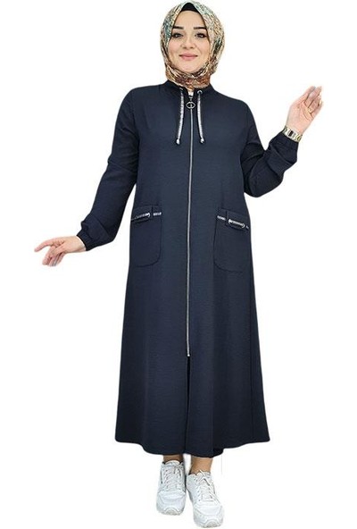 Pys Giyim Kadın Gri Şeritli Tesettür Kap Pys Giyim Kadın Gri Şeritli Tesettür Kap