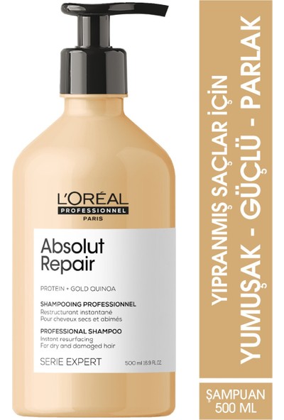 Serie Expert Yıpranmış Saçar Için Loreal Serie Expert Repair Instant Onarıcı Şampuan 500ML