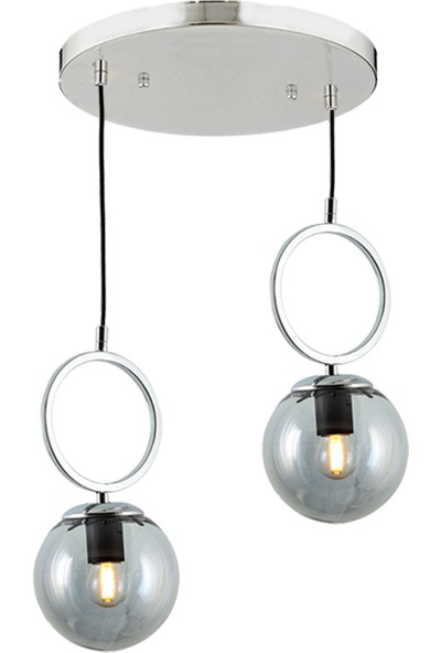 TT Aydınlatma TT014-2 Kr Tt Aydınlatma Krom Kaplama Füme Camlı 2 Li Avize TT Aydınlatma TT014-2 Kr Tt Aydınlatma Krom Kaplama Füme Camlı 2 Li Avize