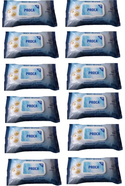 Proca Islak Mendil Antibakteriyel 120 x 12 Adet Kapaklı