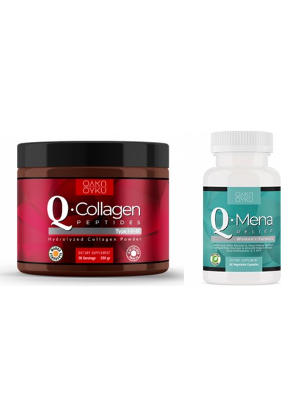 Q-Collagen Hidrolize Kolajen (238 gr Toz) + Q-Mena 60 Kapsül Q-Collagen Hidrolize Kolajen (238 gr Toz) + Q-Mena 60 Kapsül