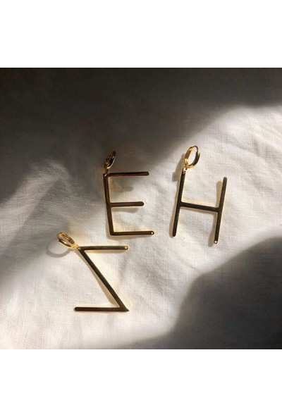 Gökdeniz 925 Kişiye Özel Tasarım Harf Gümüş Küpe