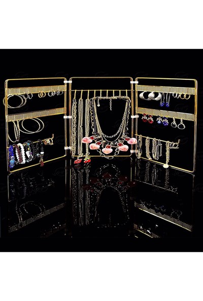 Orvila Gold Altın Takı Standı | 3'lü Takılık, Küpelik, Bileklik, Kolye Seti, Takı Dolabı Düzenleyici Orvila Gold Altın Takı Standı | 3'lü Takılık, Küpelik, Bileklik, Kolye Seti, Takı Dolabı Düzenleyici