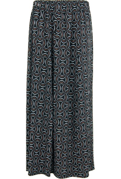 Oppland Kadın Akasya Çiçeği Desenli Beli Lastikli Rahat Kesim Likralı Viskon Penye Kumaş Anne Etek