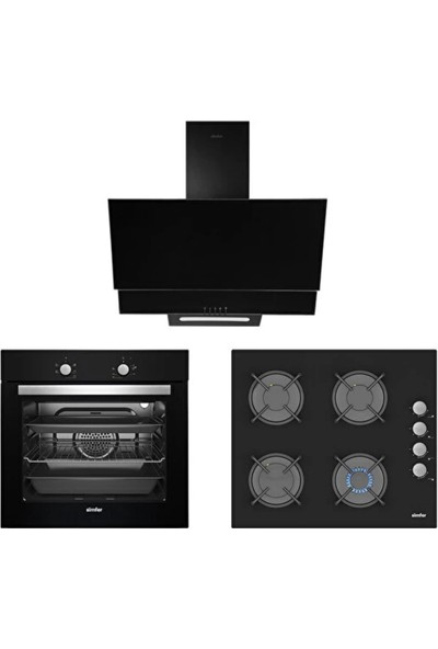Simfer 7350-3500-8701 Siyah Ankastre Set Simfer 7350-3500-8701 Siyah Ankastre Set