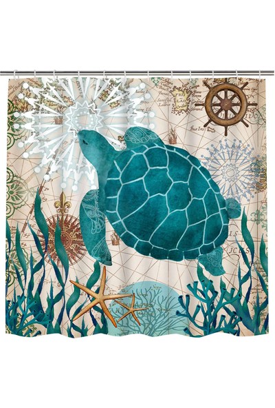 Yilegou Banyo Duş Perdesi Deniz Kaplumbağası Okyanus Yaratık Peyzaj 12 Kancalı Su Geçirmez Banyo Perdesi Takımları (Yurt Dışından) Yilegou Banyo Duş Perdesi Deniz Kaplumbağası Okyanus Yaratık Peyzaj 12 Kancalı Su Geçirmez Banyo Perdesi Takımları (Yurt Dışından)